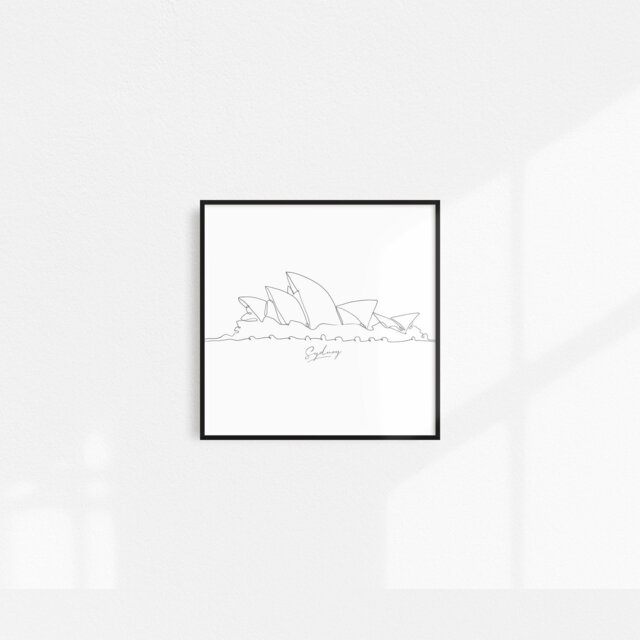 Sydney Line Drawing, City Single Drawing Wall Art, Picasso Outline by ...