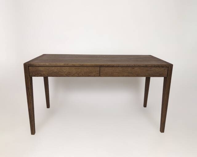 Dark Solid Oak Wood Computer Desk With Drawers by Etsy | ufurnish.com