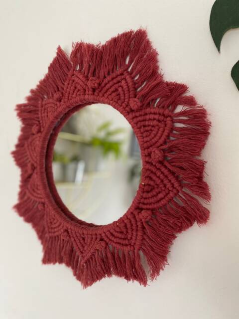 Macrame Mandala Mirror Handmade Boho Wall Decor by Etsy | ufurnish.com