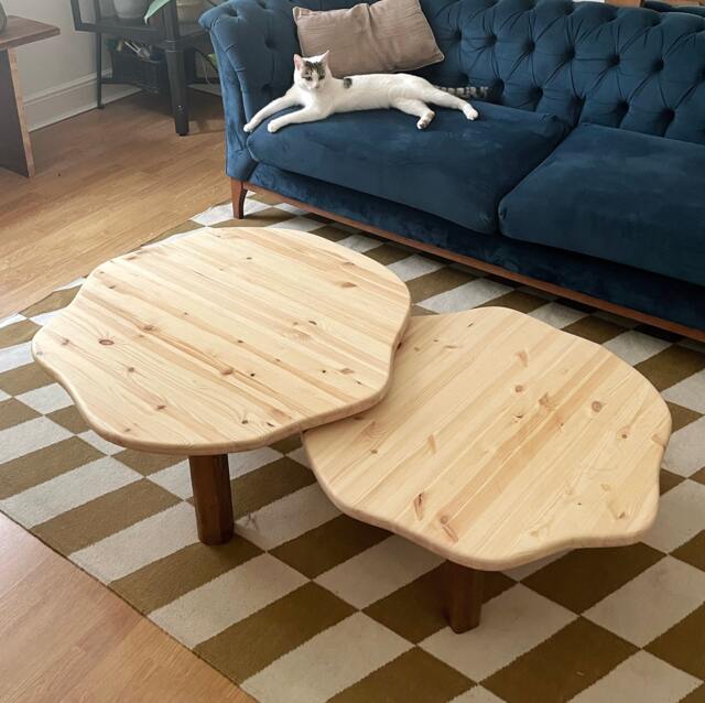 Wavey Nesting Coffee Table, Round, Curve, Wave, Natural, Organic Shape ...