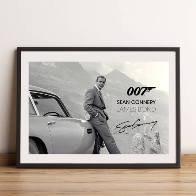 Sean Connery James Bond Wall Art Print Poster For A4 Frame Landscape by ...