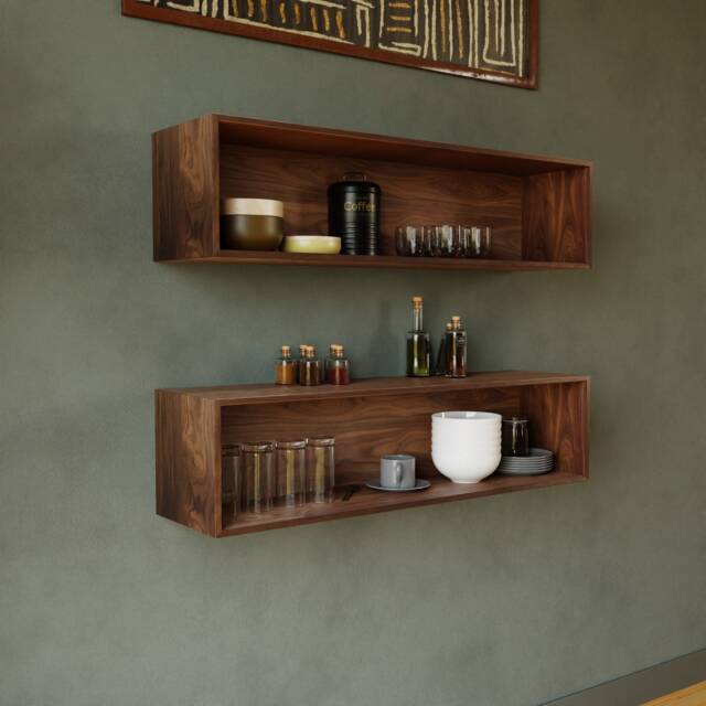 Solid Walnut Floating Display Case, Shelf Bookcase by Etsy | ufurnish.com
