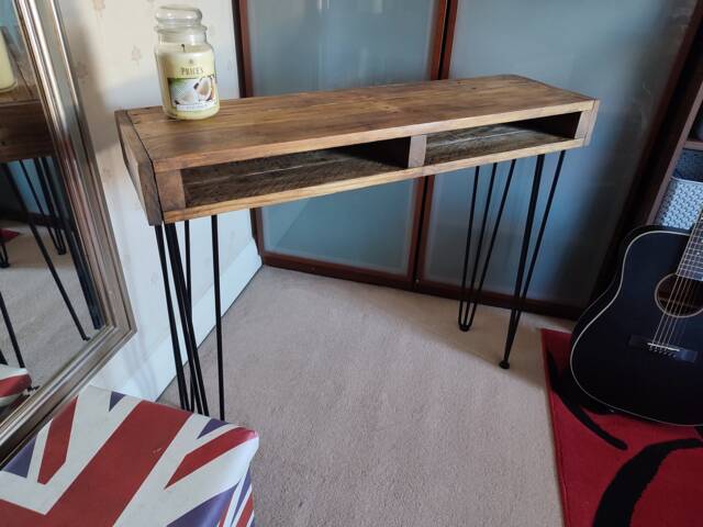 "Unique Console Table Reclaimed Wood Rustic Farmhouse With Storage ...