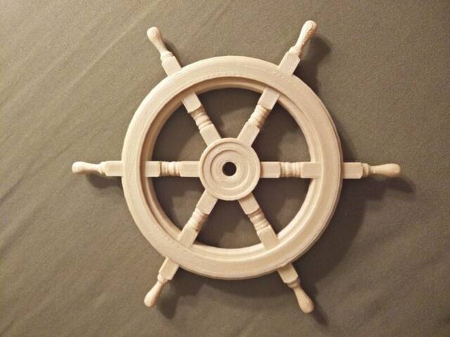 Traditional Ship's Wheel 3D Printed Model Sculpture Ship Nautical ...
