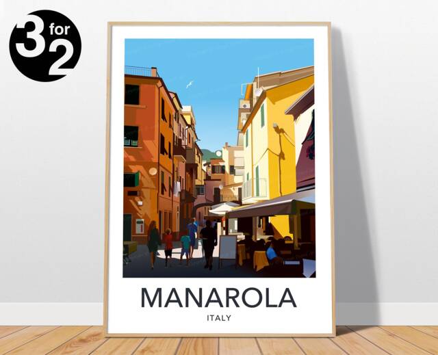 Manarola Travel Print/Cinque Terre Poster by Etsy | ufurnish.com