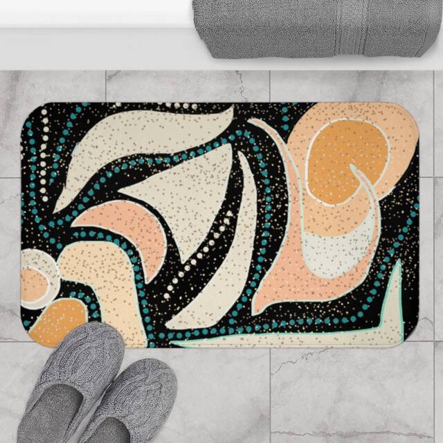 Funky Memory Foam Bath Mat Groovy Nordic Decor by Etsy | ufurnish.com