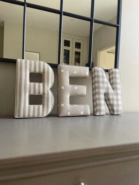 Fabric Letters - Nursery Decor Inspo Neutral Shade Wall Hanging Letter ...