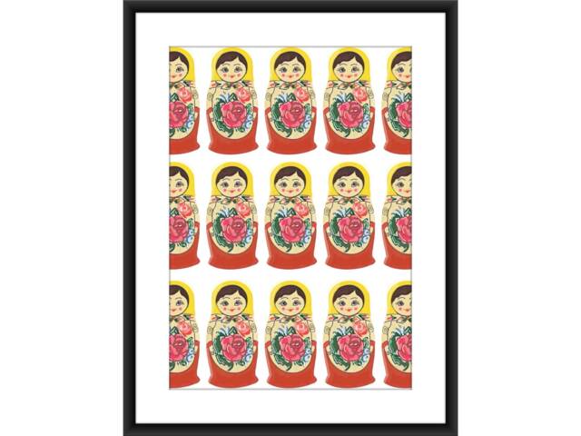 Russian Doll Art Wall Decor Vintage Nostalgiaa4 Poster, Retro Cute ...