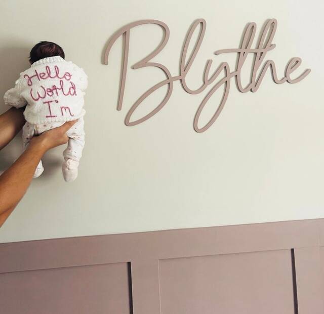 Wooden Name Sign Scribble Font - Wall Art Personalised Baby For Nursery ...