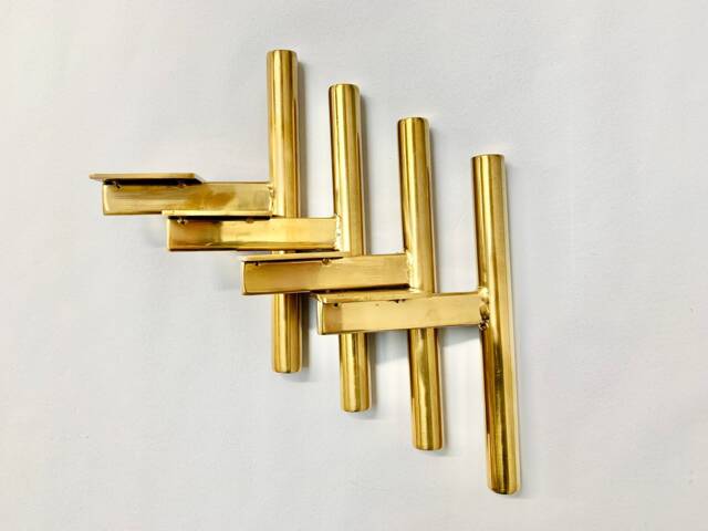 4 X Metallic Gold Metal Cylindrical T-Bar Furniture Legs, Cabinet Feet ...