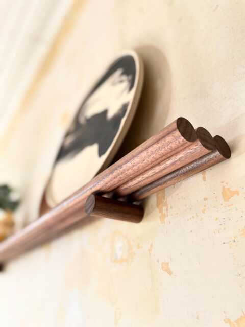 Walnut Spindle Picture Shelf - Three Mid Century Modern Floating Scandi ...