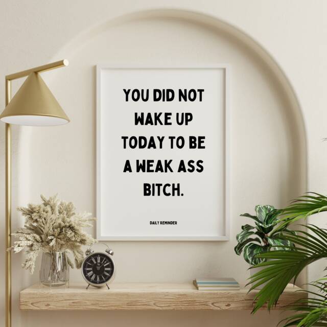 Typography Poster, Motivational Quote Fun Text Prints, Wake Up Print ...