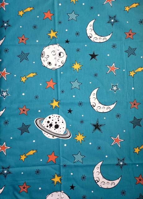 Space Crib Sheets, Toddler Fitted Sheets Set 100% Cotton Poplin Fabric ...