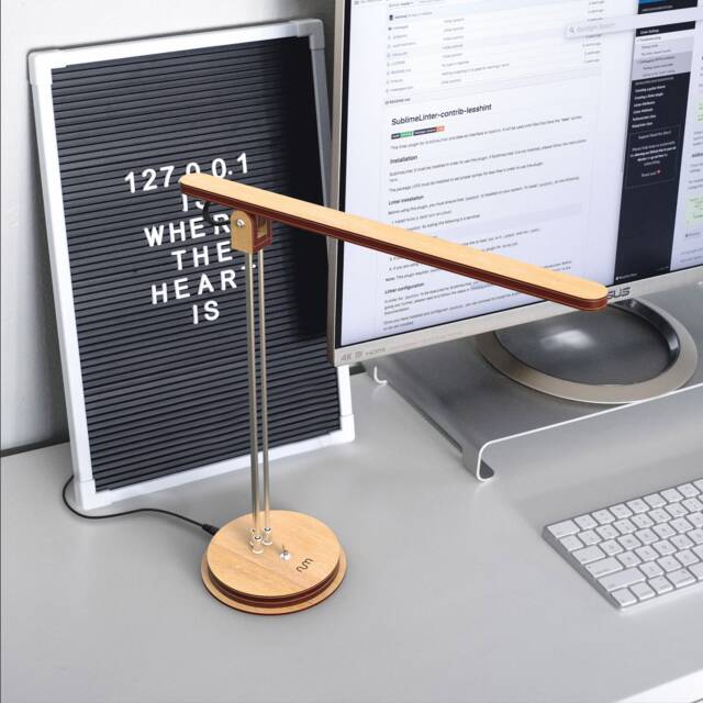 Oak Desk Lamp, Led Wood Table-Top Office Lamp by Etsy | ufurnish.com