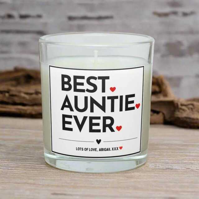Personalised Best Auntie Candle, Gifts For Auntie, Aunt, Aunty ...