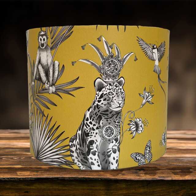 Jungle Lampshade Ceiling Light Shade Mustard Yellow Safari Animal ...