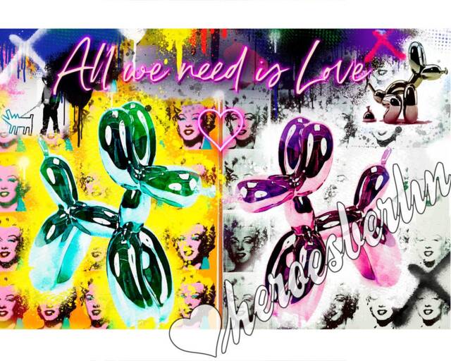 Baloon Dog - Koons Love Pop Art Canvas Graffiti Kunst Contemporary ...
