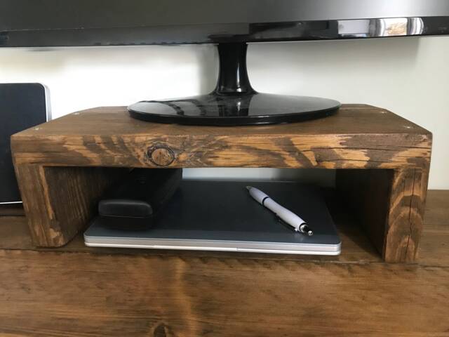 Monitor Stand, Desk Shelf, Riser Made From Reclaimed Wood by Etsy ...