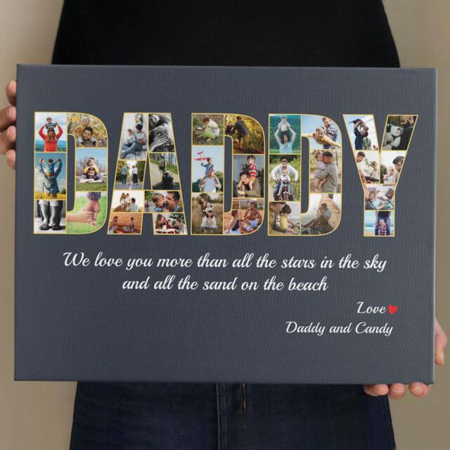 Personalize Canvas, Stepped Up Dad, Canvas Wall Art, Daddy Picture ...