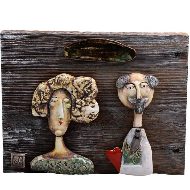 Handmade Wooden Relief Of Older Couple - Various Colours by Etsy ...