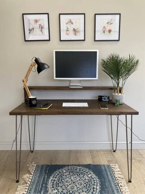 Solid Wood Desk - Krud B7 Scandinavian Style Scandi Writing Desk V2 by ...