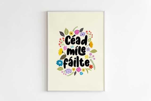 Cead Mile Failte - A Thousand Welcomes Print - Irish Colourful Wall ...