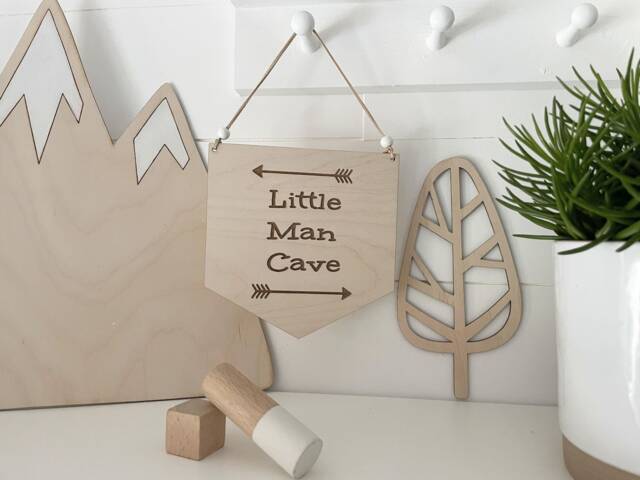 Little Man Cave Nursery/Playroom/Bedroom Wall Hanging Lmc93 by Etsy ...