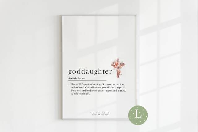 Goddaughter Print, Gift, Prints, Card, Keepsake, Picture Frame ...