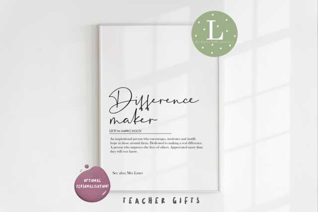 Difference Maker Definition Print, Gift, Maker Teacher, Teacher ...