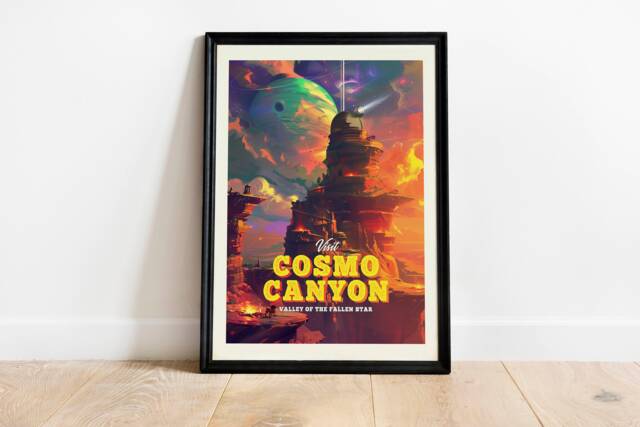 Vintage Travel Poster Cosmo Canyon Print - Reds Wall Art by Etsy ...