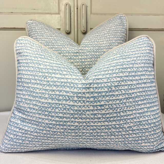 Cushions Made in Fermoie Mendip Decorative Pale Blue Neutral Cotton ...