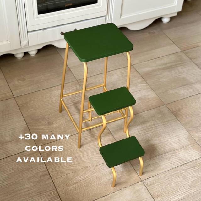Folding Step Stool, Green Stool Chair, Step Adult With Golden Colored ...