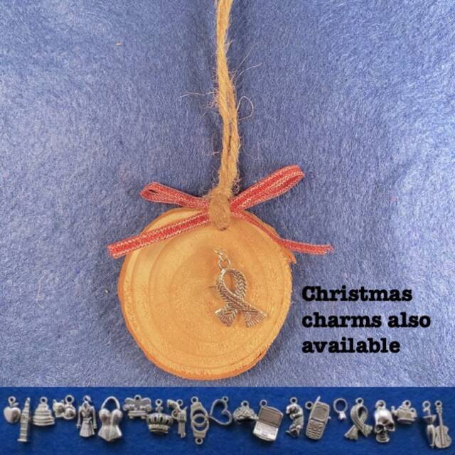 Sherlock Wood Slice - Christmas Ornament With The Charm Of Your Choice ...