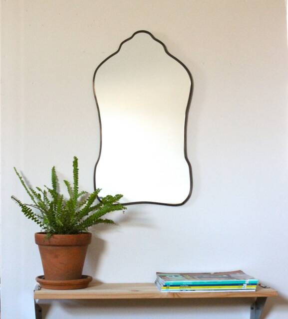 Oval Mirror Handmade Wall Miroir Oblong Sculpted Organic Curved Curvy ...