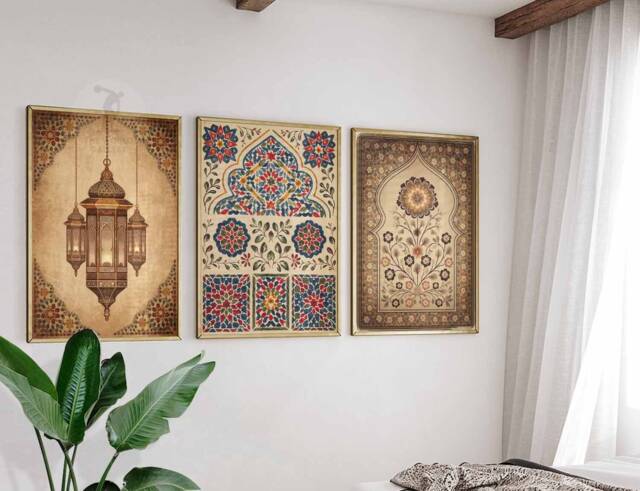 Set Of 3 Islamic Prints, Arabic Wall Art, Middle Eastern Decor, Poster ...