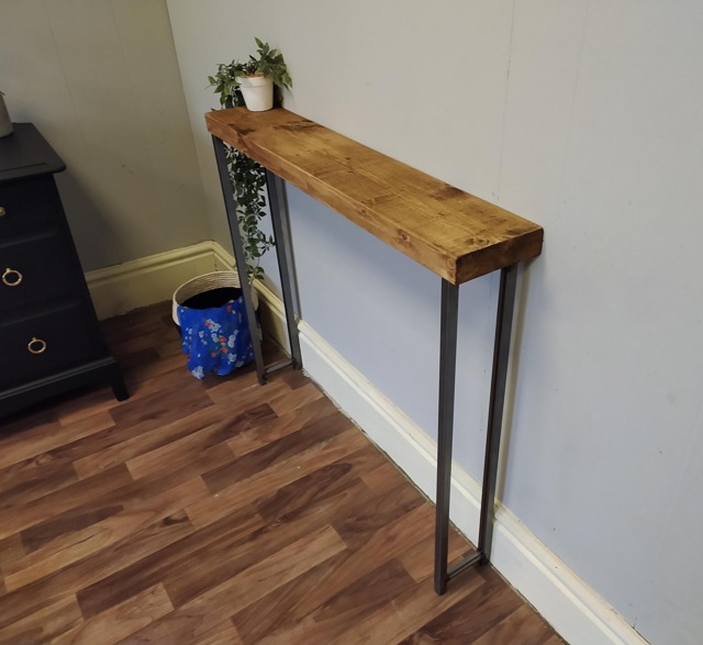 Console Table, Radiator Shelf With Legs, Slim Hall Top Offset To Rest ...
