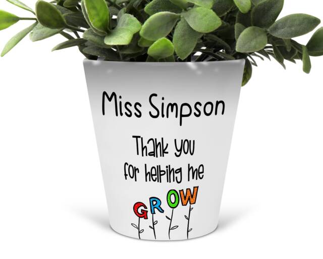 Personalised Teacher Flower Pot, Custom Gift Plant Planter, Nursery ...
