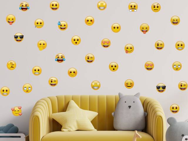 Emoji Faces Wall Sticker Pack, Emoji Faces Decals, Decal, Icons by Etsy ...
