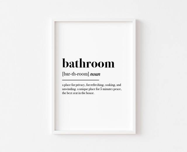 Bathroom Definition - Print Prints Wall Art Funny Sign Decor Toilet ...