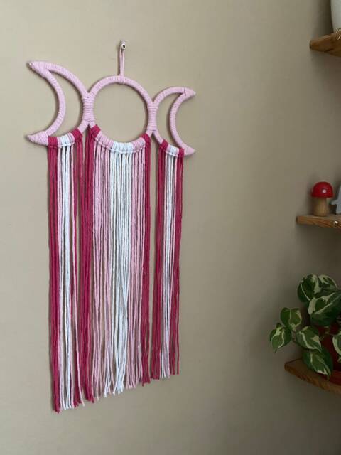 Pink Triple Moon Wall Hanging Wiccan Goddess Decor by Etsy | ufurnish.com