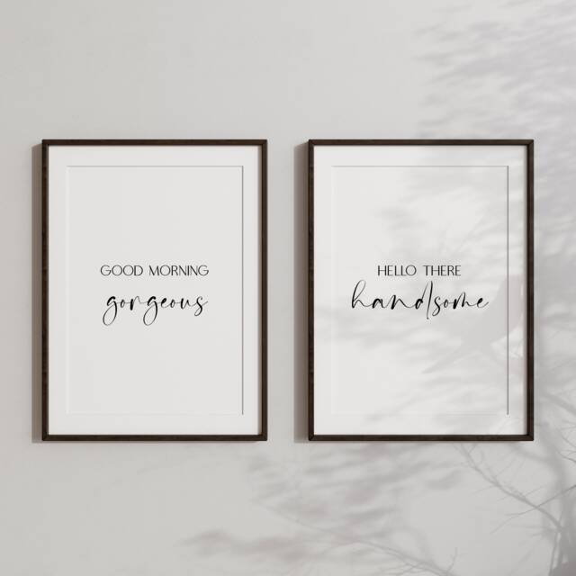 Bedroom Prints Set Of 2 - Couple Wall Art Wedding Gift Decor Above Bed ...
