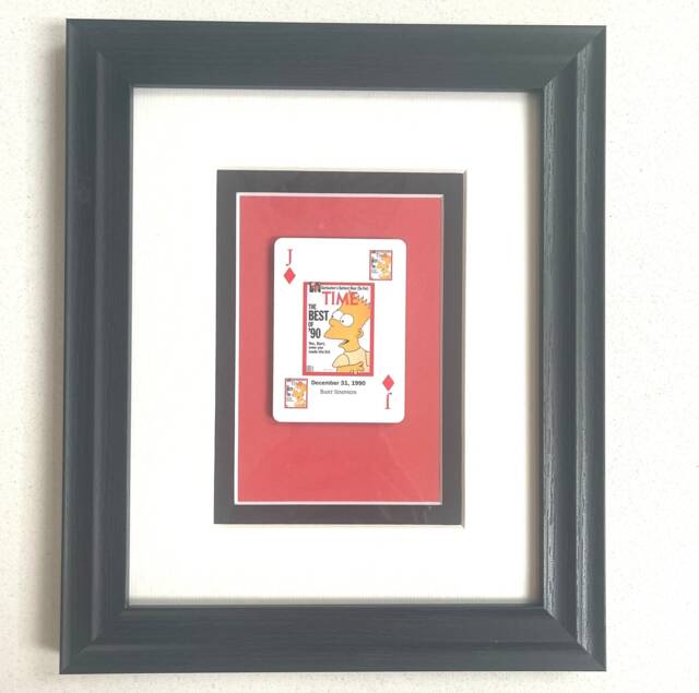 Bart Simpson Vintage Time Magazine 1990 Playing Card Christmas Wall Art ...