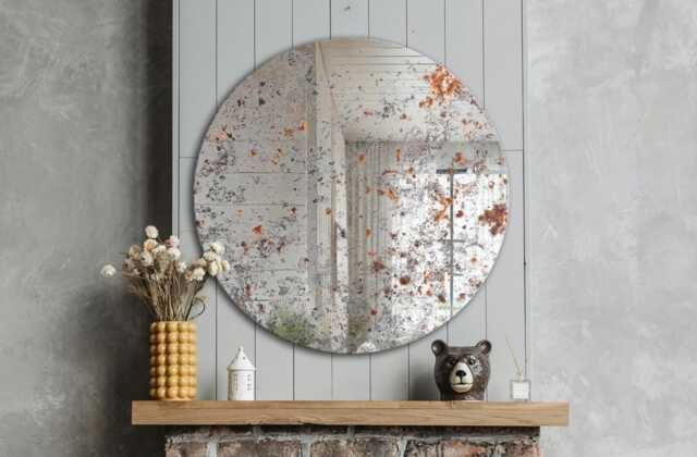 Antique Wall Mirror Rusty Effect - Vintage For Decor Aged Gift Lovers ...