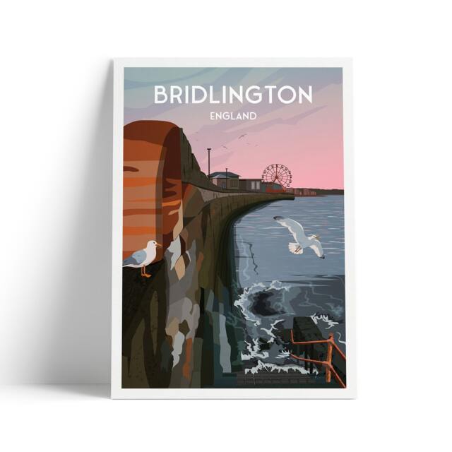 Bridlington Poster, East Yorkshire Travel Print, English Wall Art Print ...