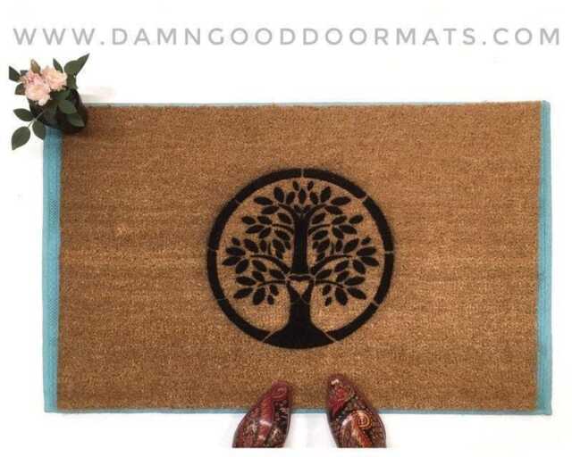 Large Mat Tree Of Life Heart Hippy Hippie Boho Style Home Doormat ...