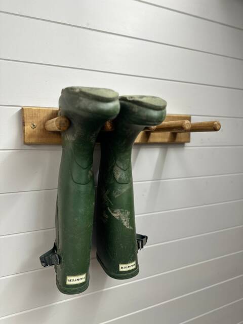 Wall Mounted Wellington Boot Storage Rack - Dark Oak by Etsy | ufurnish.com