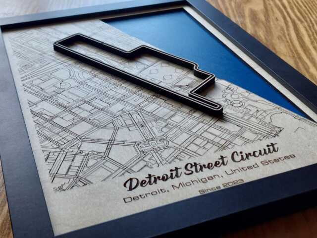 Detroit Street Circuit Wall Art Laser Engraved Wood, Indycar Gp Gift by ...