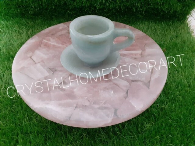 Rose Quartz Table Top Pink Stone Dining Or Vanity Counter, Home Decor ...