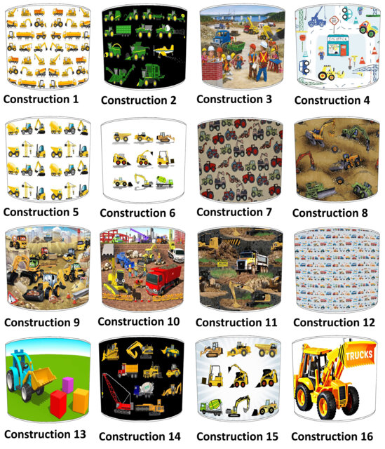 Construction Digger Tractor Drum Lampshade For Ceiling Light Pendant ...