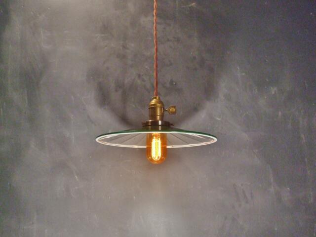 Vintage Industrial Hanging Light with Mirrored Steel Shade - Machine ...